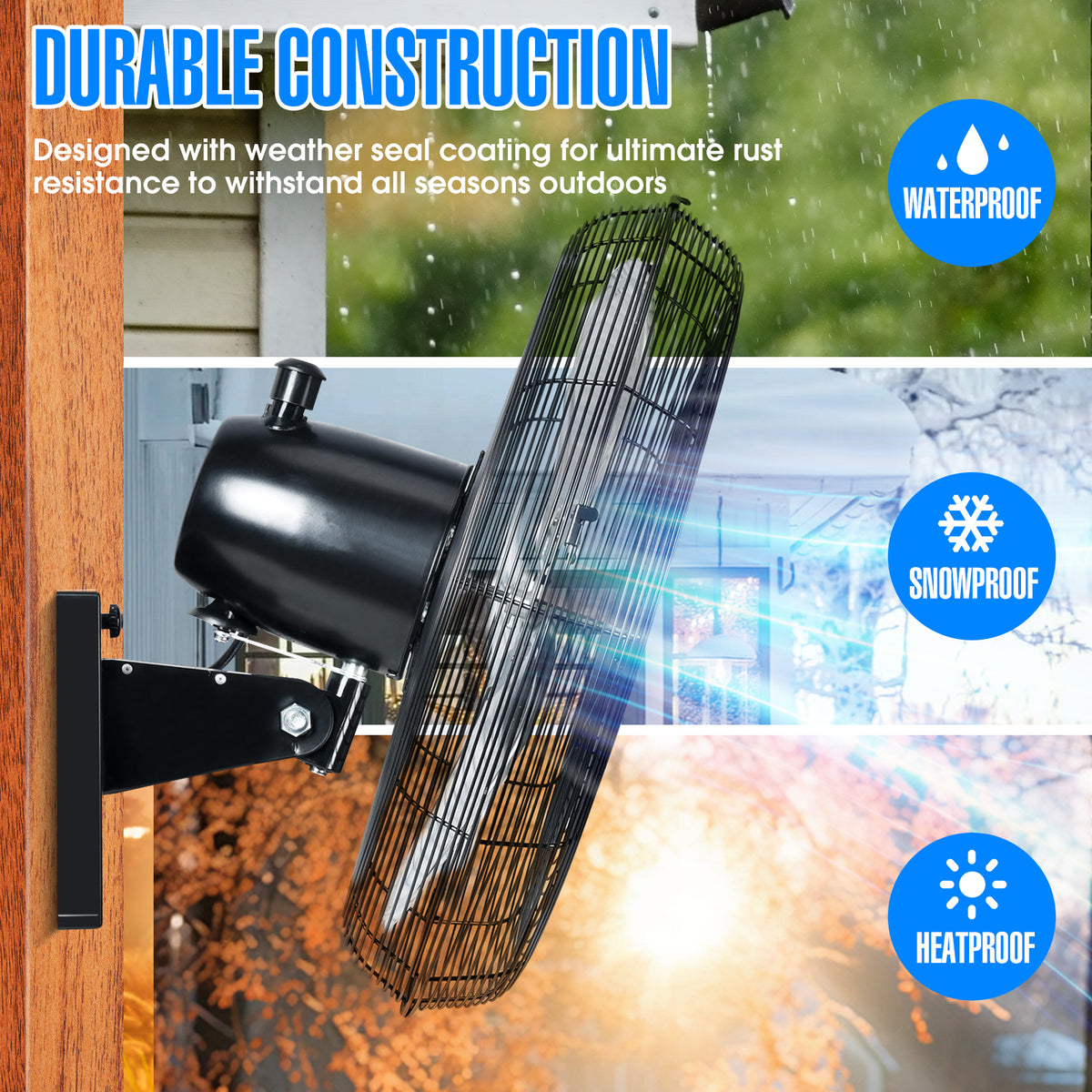 ILG8EOSC20 - iLiving 20" Outdoor Oscillating High Velocity Wall Fan wi ...